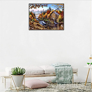DIY 5D Diamond Painting Full Dril, Xizhendai 5D DIY Embroidery Cross Stitch Paintings Full Round Drill Rhinestone Painting Artwork Home Living Room Bedroom Wall Decor (Farmhouse, 30x40cm)