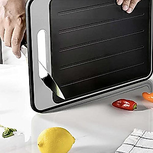 4 in 1 Defrosting Tray for Frozen Meats, Meat Defroster with Stainless Steel Finger Guard Included, Aluminum Meat Thawing Board, Thawing Tray for Frozen Meats, Thawing Tray, Thawing Plate