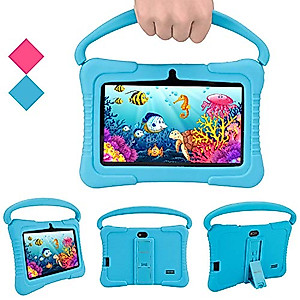Veidoo Kids Tablet, 7 inch Android Tablet PC, 1GB RAM 16GB ROM, Safety Eye Protection Screen, WiFi, Bluetooth, Dual Camera, Educational, Games, Parental Control APP, Tablet with Silicone Case