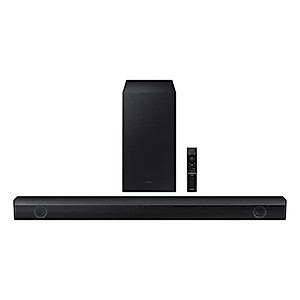SAMSUNG HW-B550/ZA 2.1ch Soundbar w/Dolby Audio, DTS Virtual:X, Bass Boosted, Subwoofer Included, Adaptive Sound Lite, Bluetooth Multi Device Connection, Wireless Surround Sound Compatible, 2022