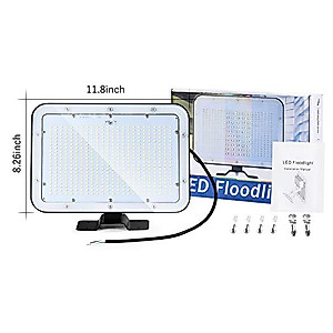 DuuToo [2Pack] 60W LED Flood Light, 7600lm Super Bright Security Lights, IP66 Waterproof Outdoor Flood Light, 6000K Daylight White Floodlight for Yard, Garden, Playground, Basketball Court