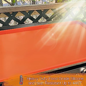 Griddle Mat for Blackstone Grill,28" Silicone Protective Mat Cover for Blackstone,Heavy Duty Food Grade Silicone Grill Cover,Protect Griddle from Rodents, Insects, Debris, and Rust(Orange)