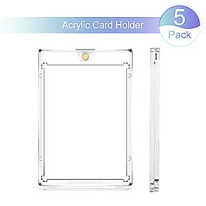Zonon 5 Pieces Magnetic Card Holder Base Trading Card Stand Protector 35 Pt Acrylic Baseball Card Protectors Card Sleeves Protector Case for Trade Card Holder Baseball Card Storage and Display