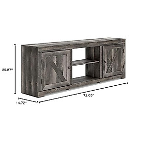 Signature Design by Ashley Wynnlow Rustic TV Stand with Fireplace Option for TVs up to 72", Gray