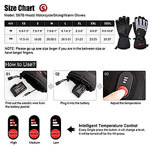 SAVIOR HEAT Heated Gloves Electric Rechargeable Battery Men Women 7.4V Heating Gloves Winter Ski Motorcycle Work Snowboarding Hunting Hiking Camping Walking