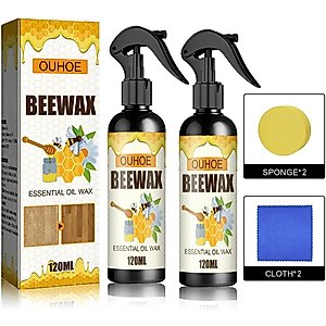LINGXIN 2PACK Beeswax Spray Furniture Polish, Natural Micro-Molecularized Beeswax Spray, Ouhoe Beeswax Spray, The Original Beeswax Spray