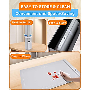 Electric Warming Tray, Food Warming Mat - Graphene Full Surface Heating Silicone Heating Tray, 6 Temperature Settings, Auto Shut-Off, Rollable & Portable Food Warmer for Buffets Party, Everyday Use