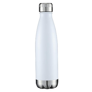 HASLE OUTFITTERS 17oz Stainless Steel Water Bottles, Vacuum Insulated Water Bottles Double Walled Powder Coated Reusable Metal Sports Water Bottles Keep Drinks Hot and Cold, White, 1Pack