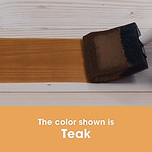 Furniture Clinic Wood Stain | Multiple Finishes | Fast Drying | Indoor and Outdoor Furniture and More | Water Based, Low Odor, Non-Toxic | Polyurethane| Teak (8.5oz / 250ml)