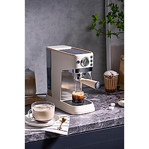 MOI Espresso Machine High Pressure - Espresso Maker with Milk Frother Steam Wand, Coffee and Espresso Maker Combo with Stainless Steel Stainless Steel Cup Plate, 1.5 L Removable Water Tank - 20 Bar