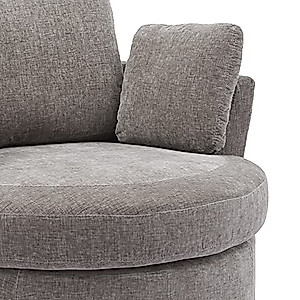 360° Swivel Accent Barrel Chair with 3 Pillows Furniture Set,Upholstered Oversized Leisure Round Loveseat Recliner Cozy Club Sofa Chaise Lounge Circle Armchair for Living Room/Hotel/Nursery/Office