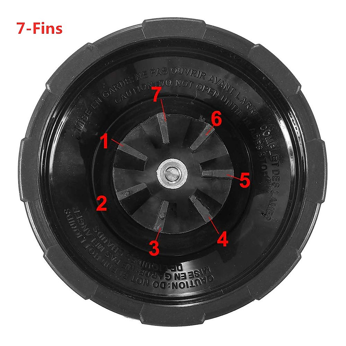 7 Fins Ninja Blender Replacement Blade for Nutri Ninja Auto iQ Ninja Parts Accessories Replacement Cups BL482 BL642 NN102 BL682 BL2013 Series Blenders with Rubber Gasket