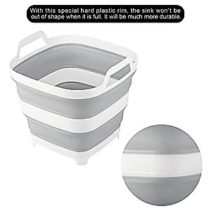 2 Pack Collapsible Ice Bucket with 2.77 Gal / 10.5L Each, Foldable Bottle Drink Cooler for Wine, Beer and Champagne, Space Saving Tub for House Cleaning, Outdoor Waterpot for Garden or Camping
