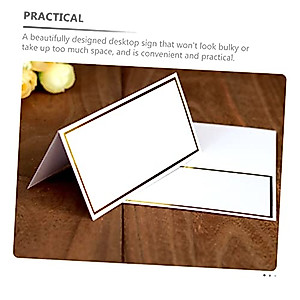AUTSUPPL 50pcs Border Place Card Table Name Place Cards Banquets Place Cards White Table Cards Wedding Seating Multi-function Table Signs Wedding Invitation Place Card Holder The Paper