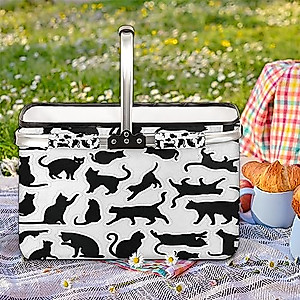 Tavisto Black Cats Versatile and Durable Reusable Grocery Tote Bag - Spacious and Foldable with Fun Print Designs - Perfect for Shopping, Picnics, and Storage