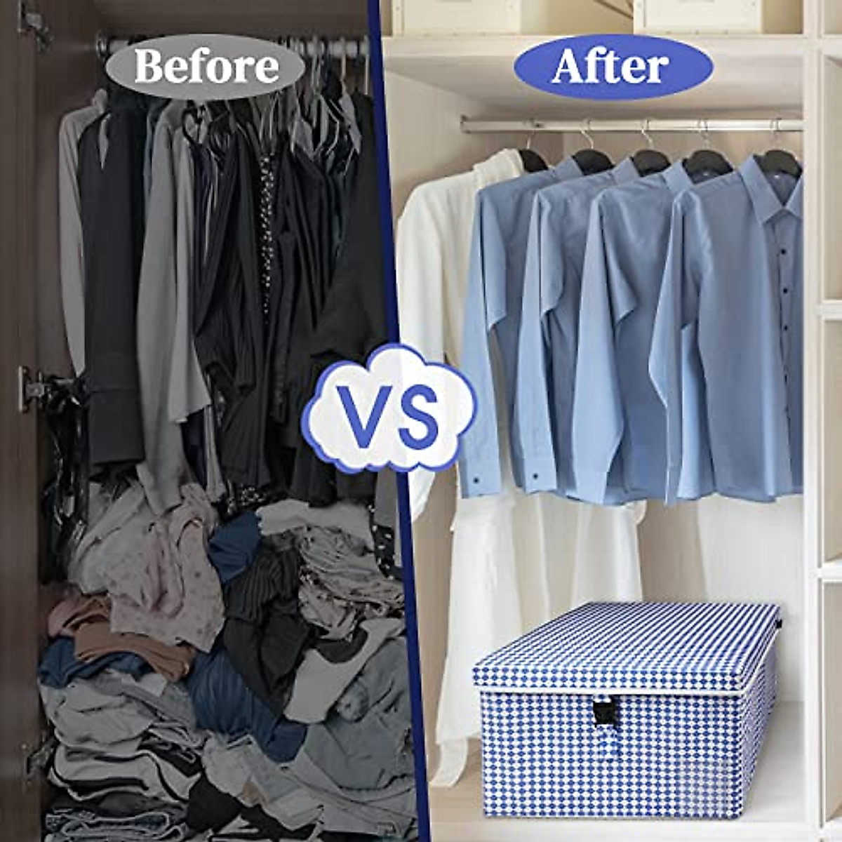 MULISOFT Large Storage Bins with Lids, 3 Packs Stackable Storage Bins with Labels and Lock, Collapsible Storage Boxes, Cube Storage for Home, Closet, Bedroom, Office (16.6x13x9.84)