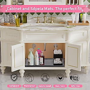 Sdpeia Under Sink Mat for [28" x 19"] Cabinet, Upgraded Silicone Waterproof Mat Kitchen Cabinet Liner Cabinet Protector Kitchen Organizers and Storage