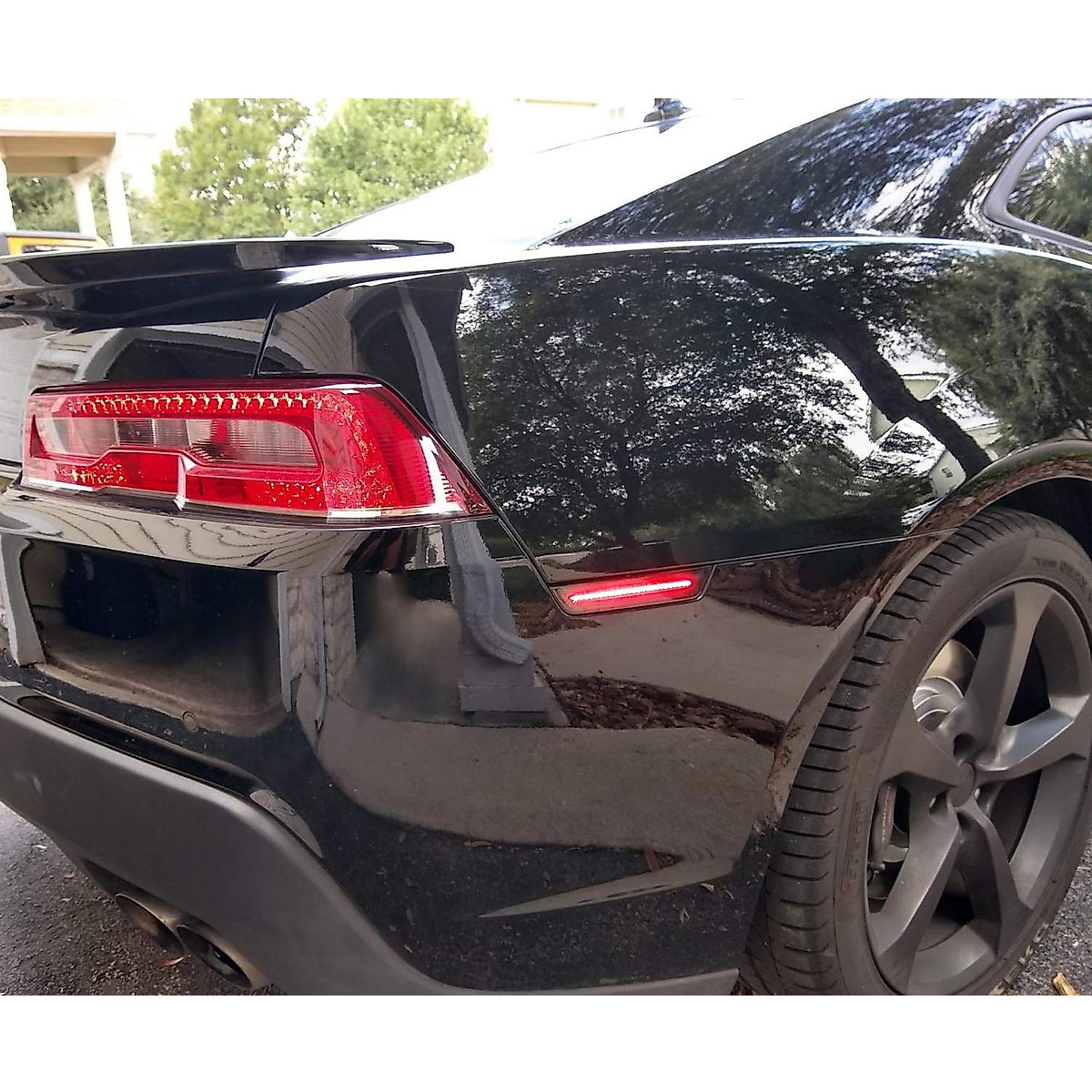 iJDMTOY Smoked Lens Red Full LED Rear Side Marker Light Kit Compatible With 2010-15 Chevy Camaro, Powered by 27-SMD LED, Replace OEM Back Sidemarker Lamps