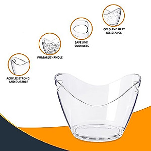 2 Pack 3.5 Liter Acrylic Large Serving Salad Bowl Set with Tong Easy To Carry Handles Design - Snack Bowl Set For Serving Salad, Popcorns, Hosting, Picnics, Parties with Tongs (Pack of 2)