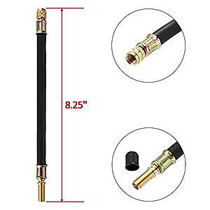 Z-oneMart 5 Pack Tire Valve Extension, 2Pcs 8.25 Inch Flexible Valve Stem Extenders with Brass 45 90 135 Multi Degree Schrader Tire Valve Stem Extension Adaptor Compatible for RV Bike Motorcycle Car