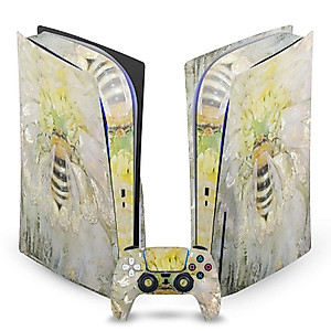 Head Case Designs Officially Licensed Stephanie Law Bee Art Mix Vinyl Faceplate Sticker Gaming Skin Decal Cover Compatible With Sony PlayStation 5 PS5 Disc Edition Console & DualSense Controller