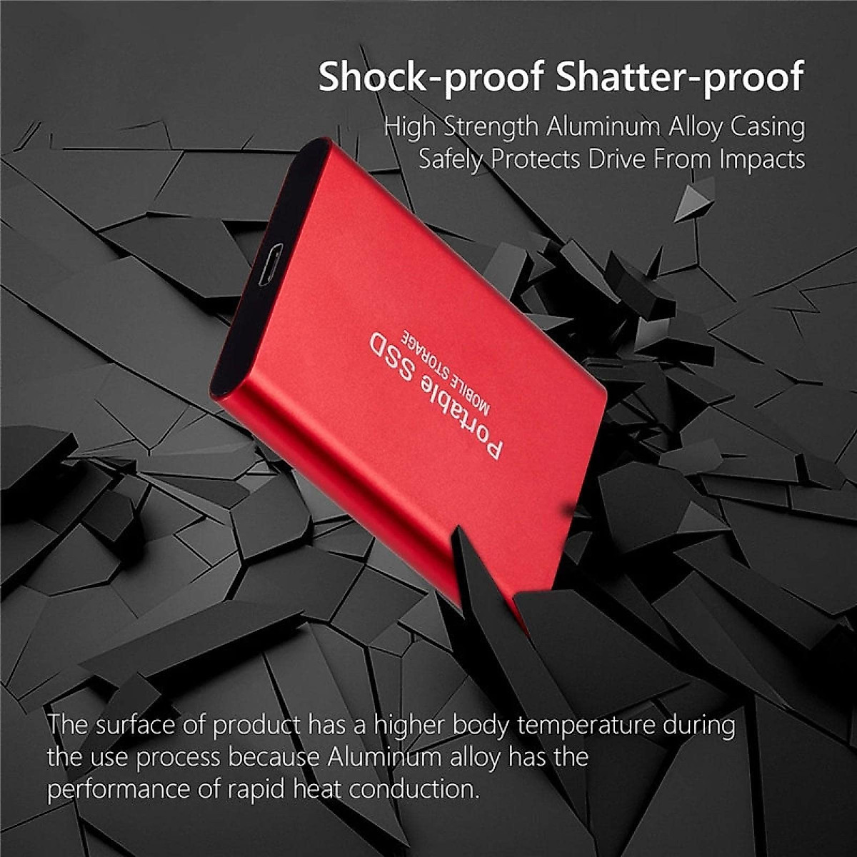 AOOF High Speed SSD Mobile Hard Disk 500GB 1TB 2TB 4TB 6TB 8TB 8TB red