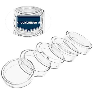 Petri Dishes with Lids Glass Petri Dishes Culture High Borosilicate Petri Dishes 5Pcs