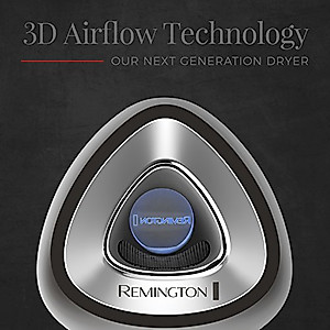 Remington Salon Collection Air3D Hair Dryer with Low Noise Motor, 1760 Watt Ceramic Blow Dryer, D7777, White