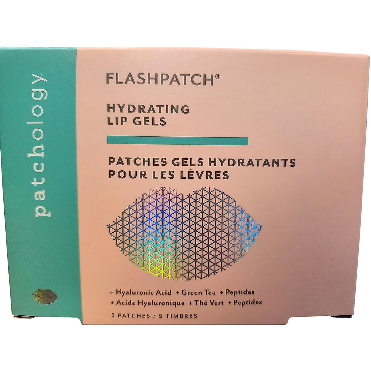 Patchology FlashPatch Hydrating Lip Mask Gels with Hyaluronic Acid, Green Tea and Peptides for Ultra Hydration & Repair - Best Dry Lip Treatment & Moisturizer for Dry Lips - Day & Night Use (5 Count)