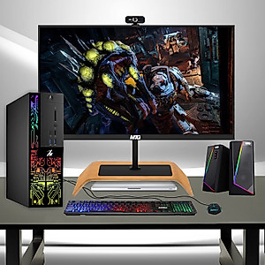 TechMagnet Computer Desktop PC, Intel Core i5-6500, Siwa 6, New MTG Dual 22 Inch Monitor, 16GB RAM, 1TB SSD, 1GB Graphic Card, RGB Keyboard Mouse, RGB Speaker, Cam, WiFi, Win 10 Pro (Renewed)
