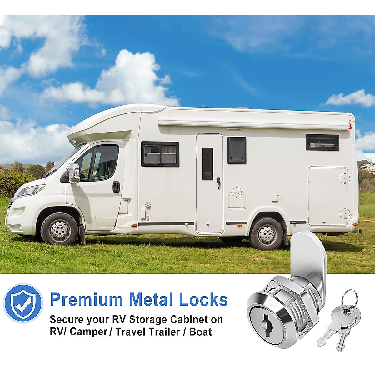 Cylinnda Cabinet Locks (3 Pack, Zinc Alloy), Keyed Alike Cam Lock for Tool Box, RV Storage, Mailbox, 5/8"