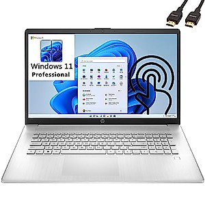 HP 2023 17 17.3" Touchscreen HD+ Business Laptop Computer, 13th Gen Intel 10-Core i7-1355U, 64GB DDR4 RAM, 4TB SSD, WiFi 6, Backlit Keyboard, Fingerprint Reader, Windows 11 Pro, BROAG HDMI Cable