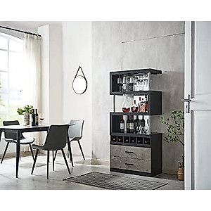 Home Source Jill Zarin Contemporary Bar Cabinet Black