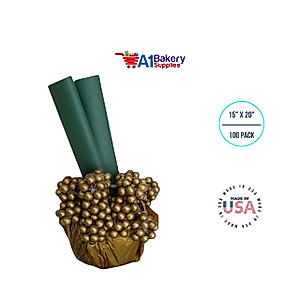 Forest Green Tissue Paper 15 Inch X 20 Inch - 100 Sheets Premium Quality Tissue Paper by A1 bakery supplies Made in USA