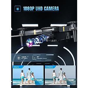 Drones with Camera for Adults Beginners Kids, Foldable E58 Drone with 1080P HD Camera, RC Quadcopter - FPV Live Video, Altitude Hold, Headless Mode, One Key Take Off/Landing, APP Control