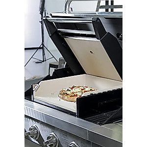Megamaster Portable Pizza Oven, Grill Top Ceramic Pizza Oven Kit, Portable Oven, Camping Oven, Insert for BBQ Grill and covered smoker/griddle, Stainless Steel.