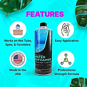 Hot Tub Defoamer & Spa Defoamer - Spa Anti Foam & Hot Tub Anti Foam for HotTub Owners to get the Foam out for Spa & Hot Tub Foam Removal, The Defoamer for Hot Tubs to Keep Spa Foam Down | AquaDoc 16oz