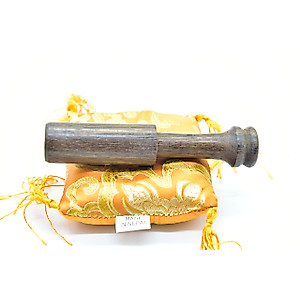 3.75" Tibetan Meditation Yoga Singing Bowl Green Set with free Wooden Mallet and Silk Cushion from Nepal, Singing bowls. (Orange)