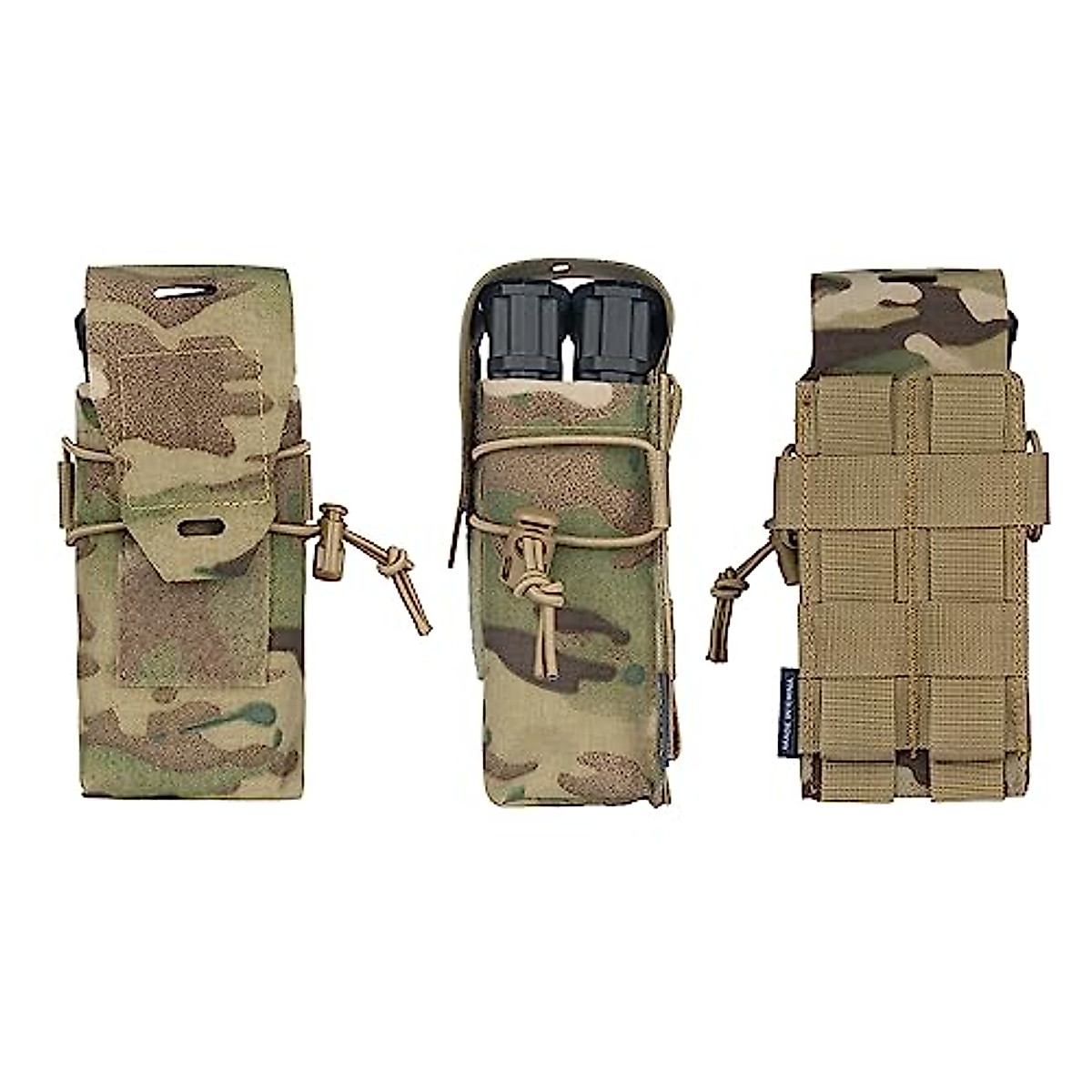 IDOGEAR Double Magazine Pouch 5.56 MM Rifle Mag Pouches Molle Double Stack camo Magazines Carrier Holder Airsoft Hunting Shooting Carry Bag (camo)