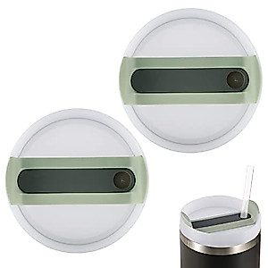2pcs Tumbler Replacement Lids for Stanley Tumblers, No Leakage Tumbler Cup Lids Accessories for Stanley Quencher H2.0 40oz with Handle, for Adventure Quencher Travel Tumbler 40oz (Green)