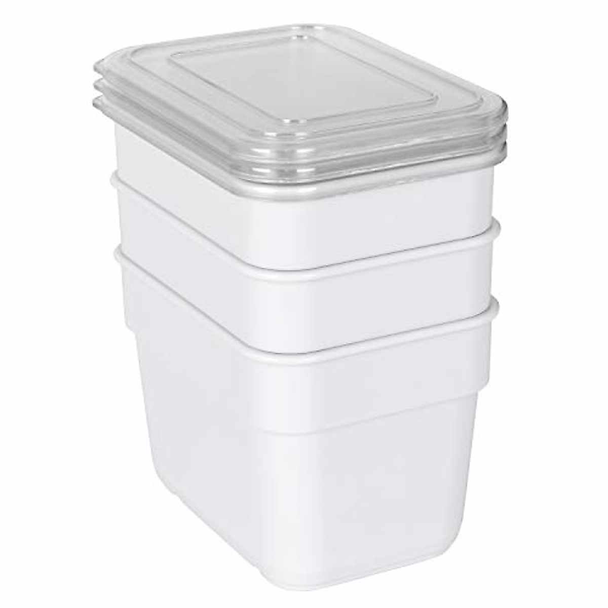 ArtBin 6970AG Bins with Lids 3-Pack, [3] Small Art & Craft Organizer Boxes, White with Clear Lids