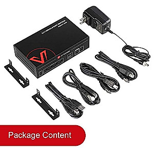 KVM Switch 4 Computers 1 Monitor, HDMI 2.0 4K@60Hz, Dolby Vision, with Audio, HDR10, HDMI USB Switch 4x1, 4 Ports for 4 PCs Share One Monitor, Supports USB 2.0 Keyboard & Mouse