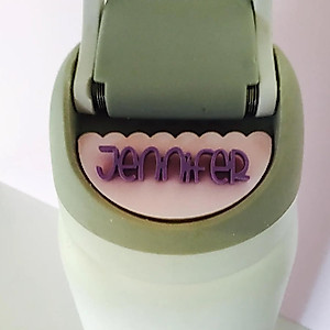 Personalized 3D Name Plate Compatible with Owala Water Bottle 24oz 32oz 40oz | 100 Color Options, 12 Font Options | Custom Name Plate Freesip Topper