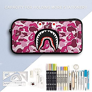 Shark Face Camo Pink Backpack Ba&p_e 3 Piece Set with Lunch Box Pencil Case Laptop Daypack Bookbag for School Travel