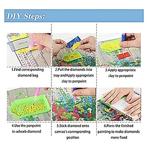 CHWGLFGG 4 Pack Diamond Painting Kits for Adults Beginners,DIY 5D Beach Landscape Diamond Art Kits,Round Full Drill Seaside Sunset Scenery Gem Art Kit,Home Wall Decor 9.8 x 13.8 Inch