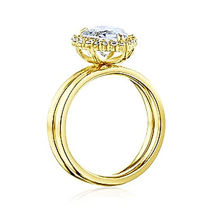 2.4 ct tw Kobelli Moissanite Phoebe Bridal Set - yellow-gold / 7.5 / G-H