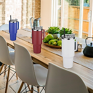 HASLE OUTFITTERS 40 oz Stainless Steel Tumbler with Handle, Vacuum Insulated Tumblers Bulk, Reusable Double Wall Travel Coffee Mug, Durable Powder Coated Water Bottle(Dark Blue, 1)