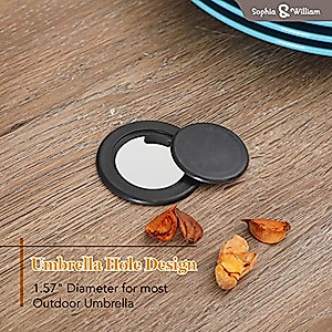 Sophia & William Patio Dining Set 7 Pieces Metal Furniture Set Outdoor, 6 x Patio Dining Swivel Chairs Textilene with 1x 6 Person Wood Like Umbrella Table for Lawn Garden