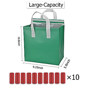 SDQCLIIF insulated take out bags,restaurant takeaways bags with sturdy Self-adhesive stickers and handles,ideal for uber eats,Cold or hot Food Delivery,Restaurant takeaways,Picnic party