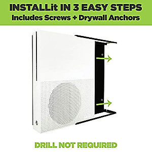 HIDEit Mounts X1S Wall Mount for Xbox One S - Patented in 2019, Made in USA - Steel Mount for Xbox One S to Safely Store Your Xbox One S on Wall Near or Behind TV